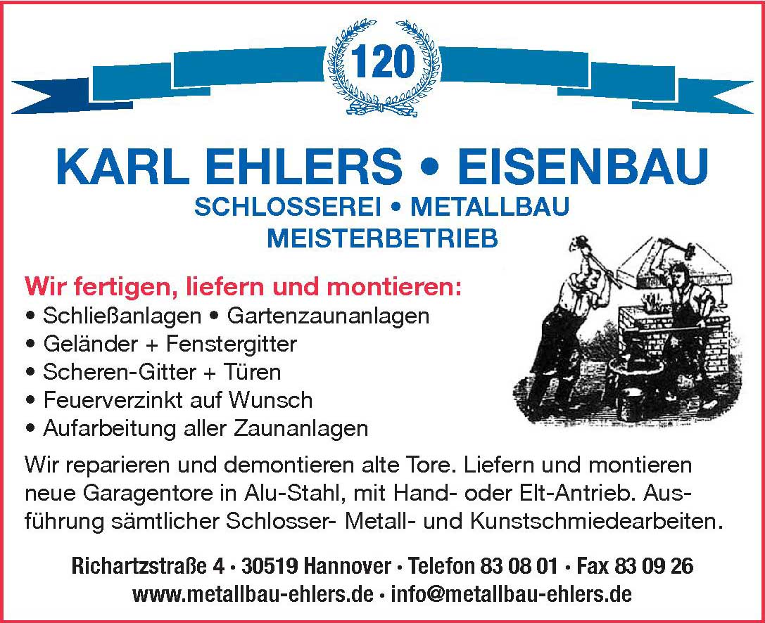 Ehlers Schlosserei: Metallbau seit 120 Jahren in Hannover ...