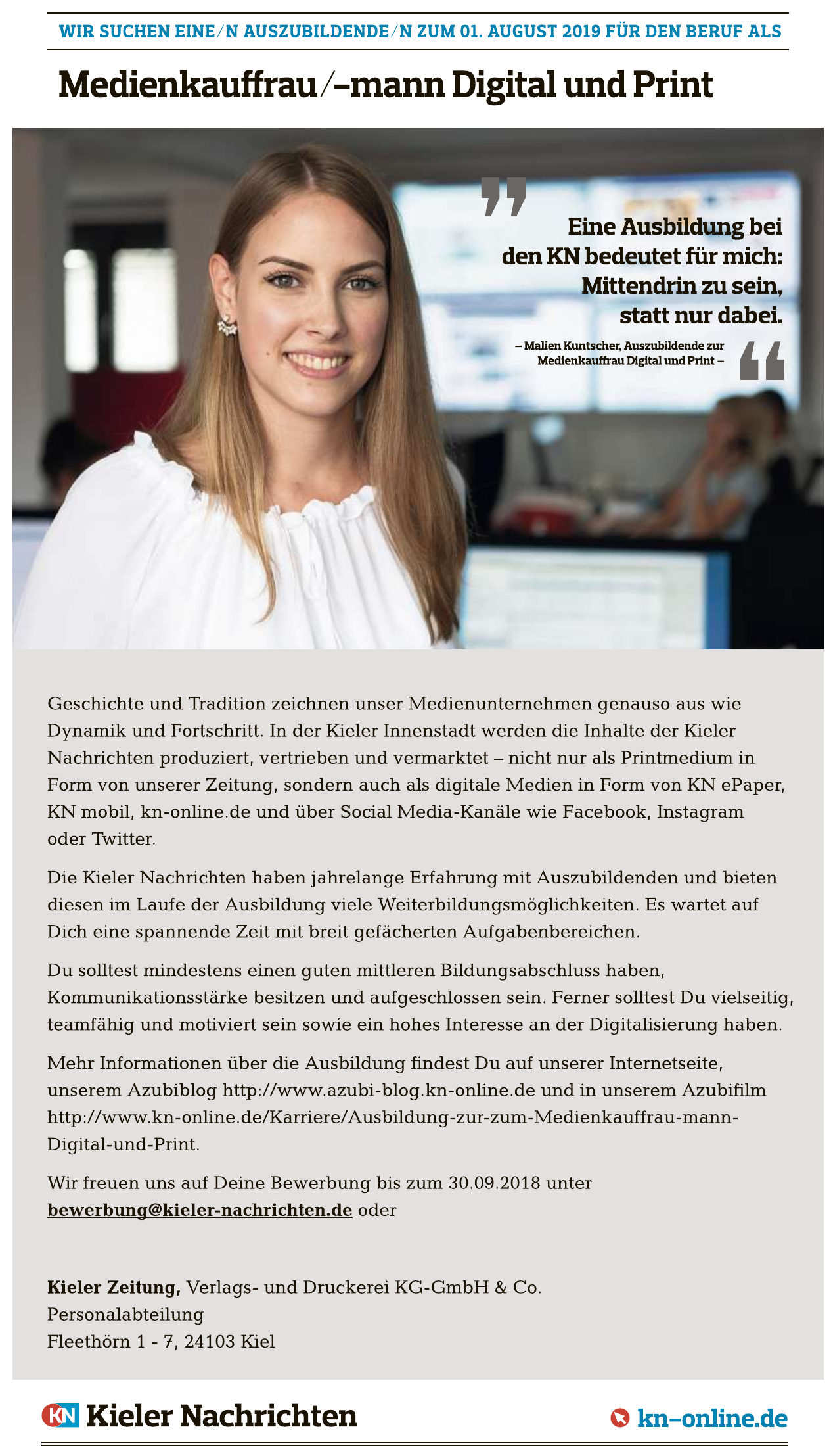 Mehr als nur Zeitung: Das duale Studium bei den Kieler Nachrichten ...