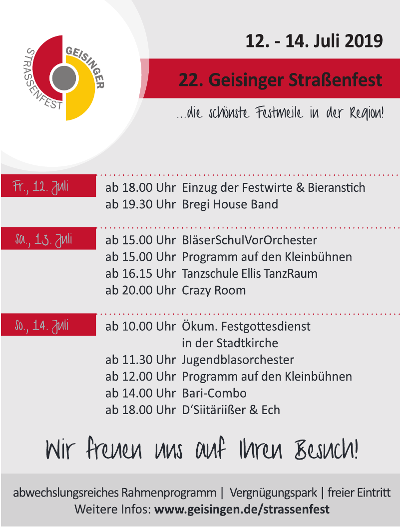 Geisinger Strassenfest: „Schönster und größte Festmeile der Region ...