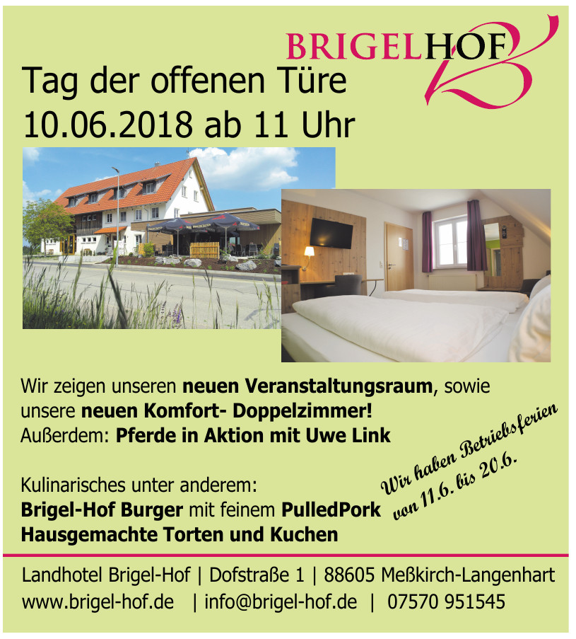 Tag der offenen Tür Landhotel Brigel-Hof - Schwäbischer Verlag