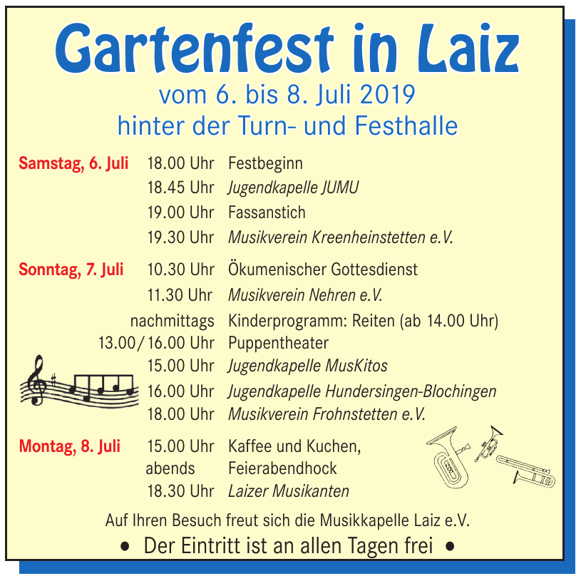 Reichhaltiges Essen und gute Musik beim Gartenfest in Laiz ...