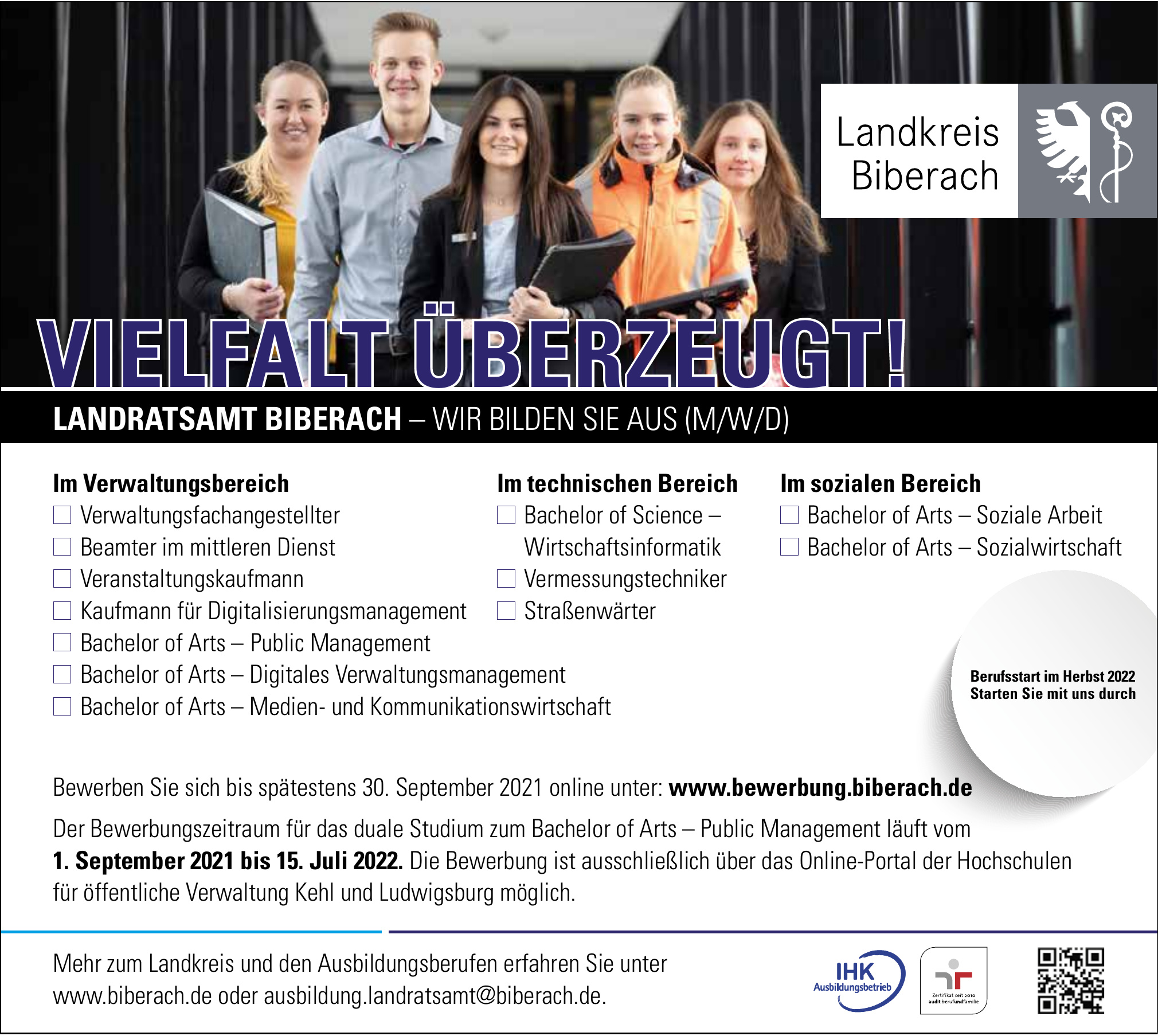 Landratsamt Biberach: Ausbildungsberufe & Bewerbungsfrist ...