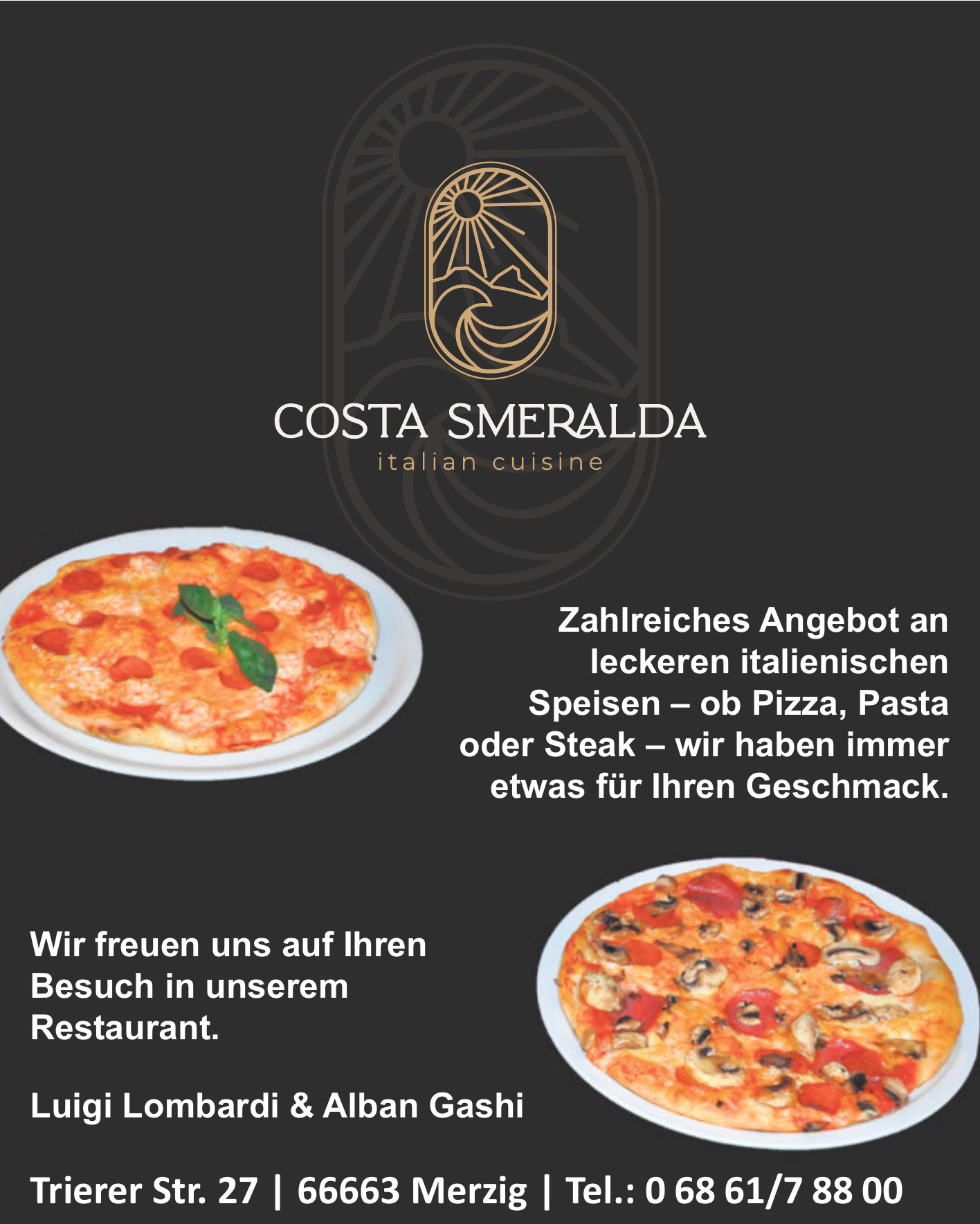 Pizzeria Costa Smeralda Merzig: Neuer Leiter Alban Gashi - Saarbrücker ...