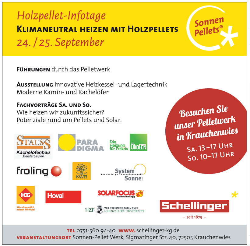 Schellinger Krauchenwies: Holzpellets & Energieberatung - Schwäbischer ...