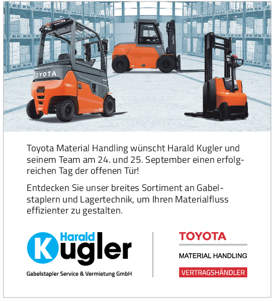 Kugler in Ostrach: Hausmesse/Toyota Gabelstapler/Service - Schwäbischer ...