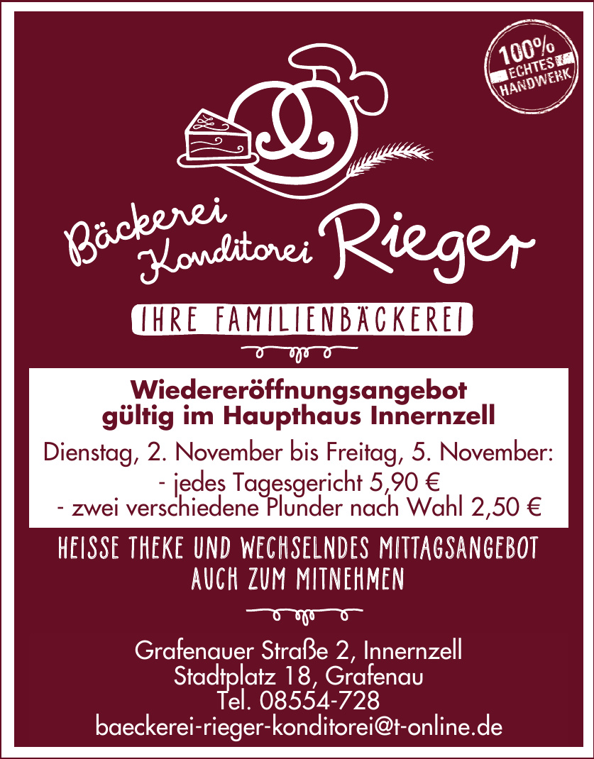 Wiedereröffnung der Bäckerei Rieger in Innernzell: Semmeln - Passauer ... Wiedereröffnung der Bäckerei Rieger in Innernzell: Semmeln - Passauer ...