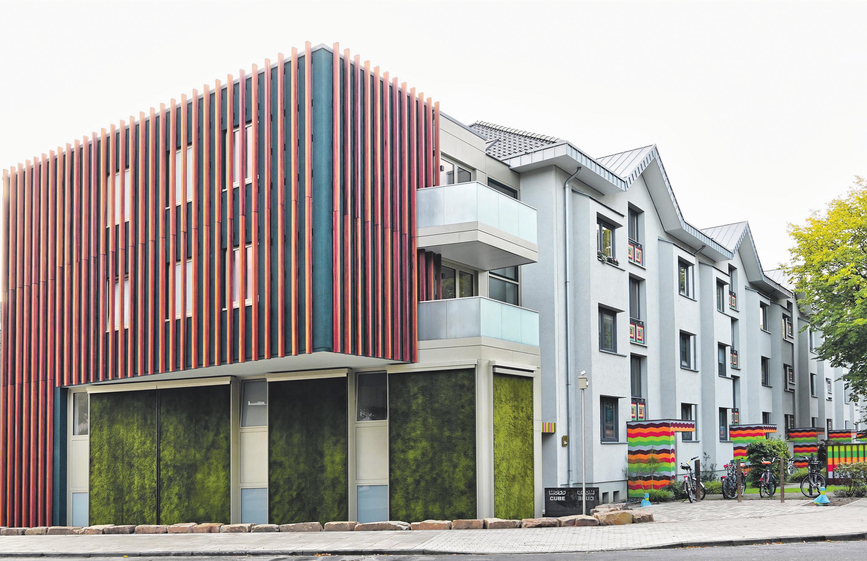 Erstes Gebäude mit integrierter Moosfassade - BILD