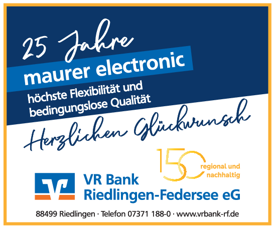 maurer electronic gmbh in Uttenweiler übernimmt die Entwicklung ...