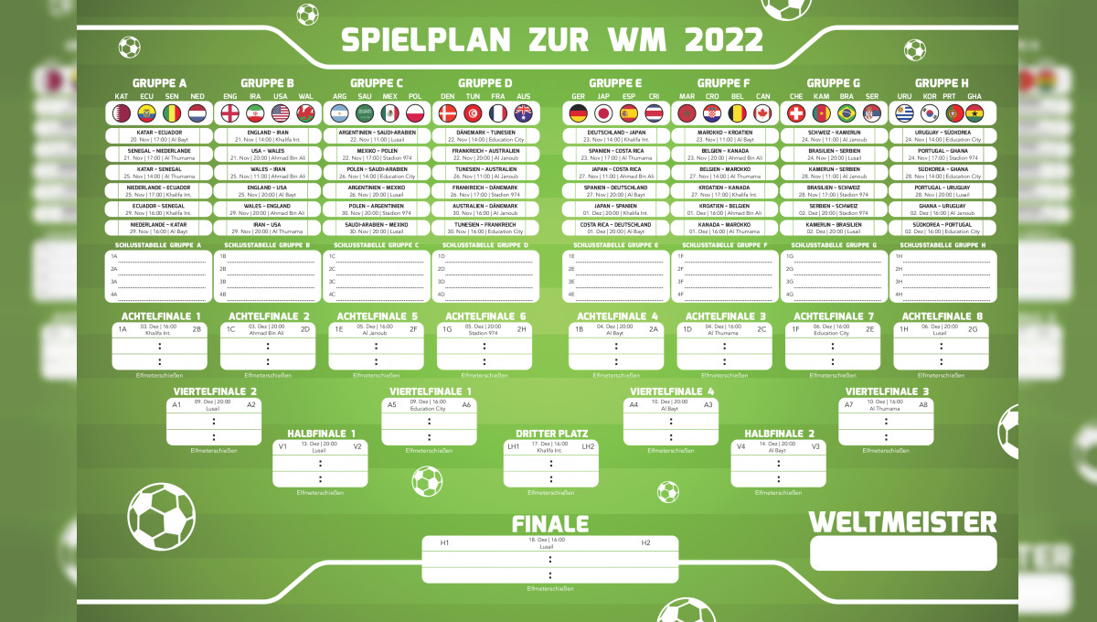 SPIELPLAN ZUR WM 2022 - Leipziger Volkszeitung