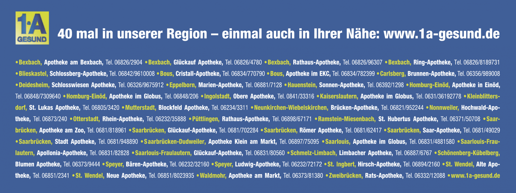 1A-GESUND - Apotheken, die Zeichen setzen.